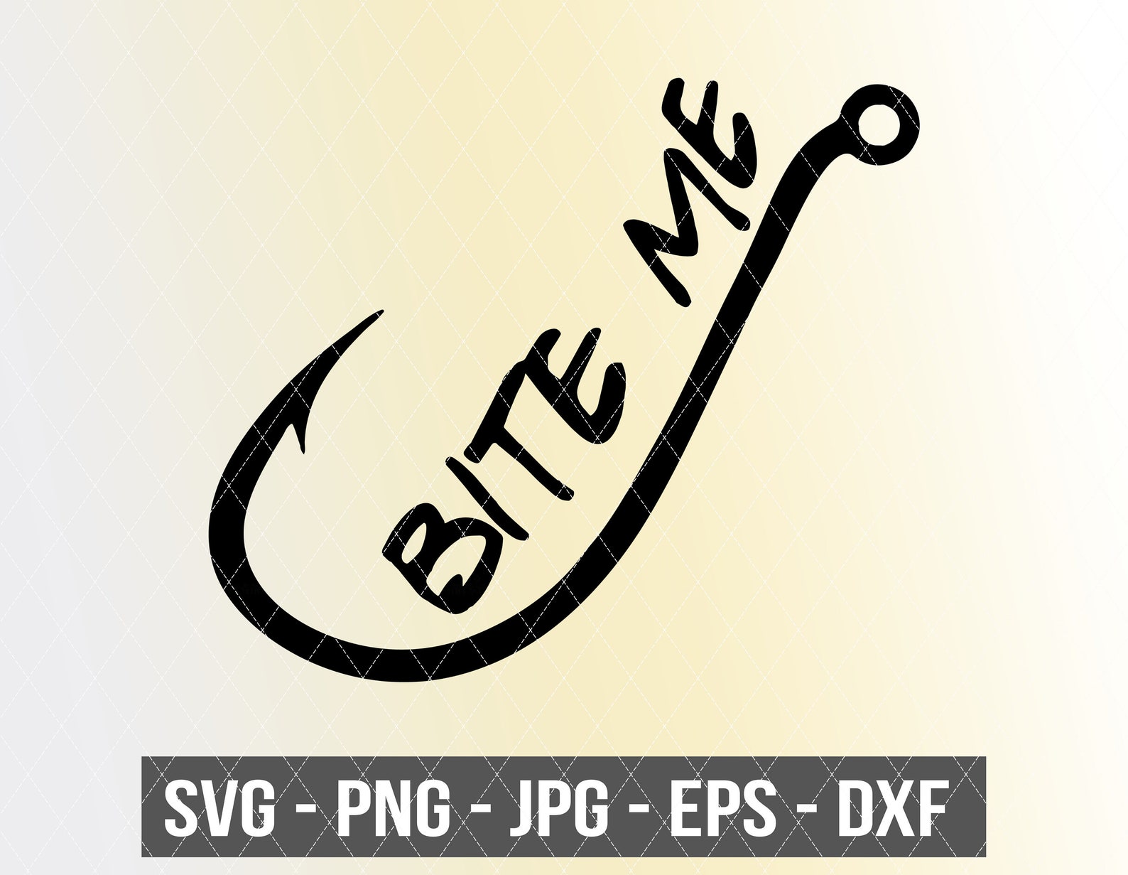 Fishing svg Bite me svg files Fishing clipart Fish hook | Etsy