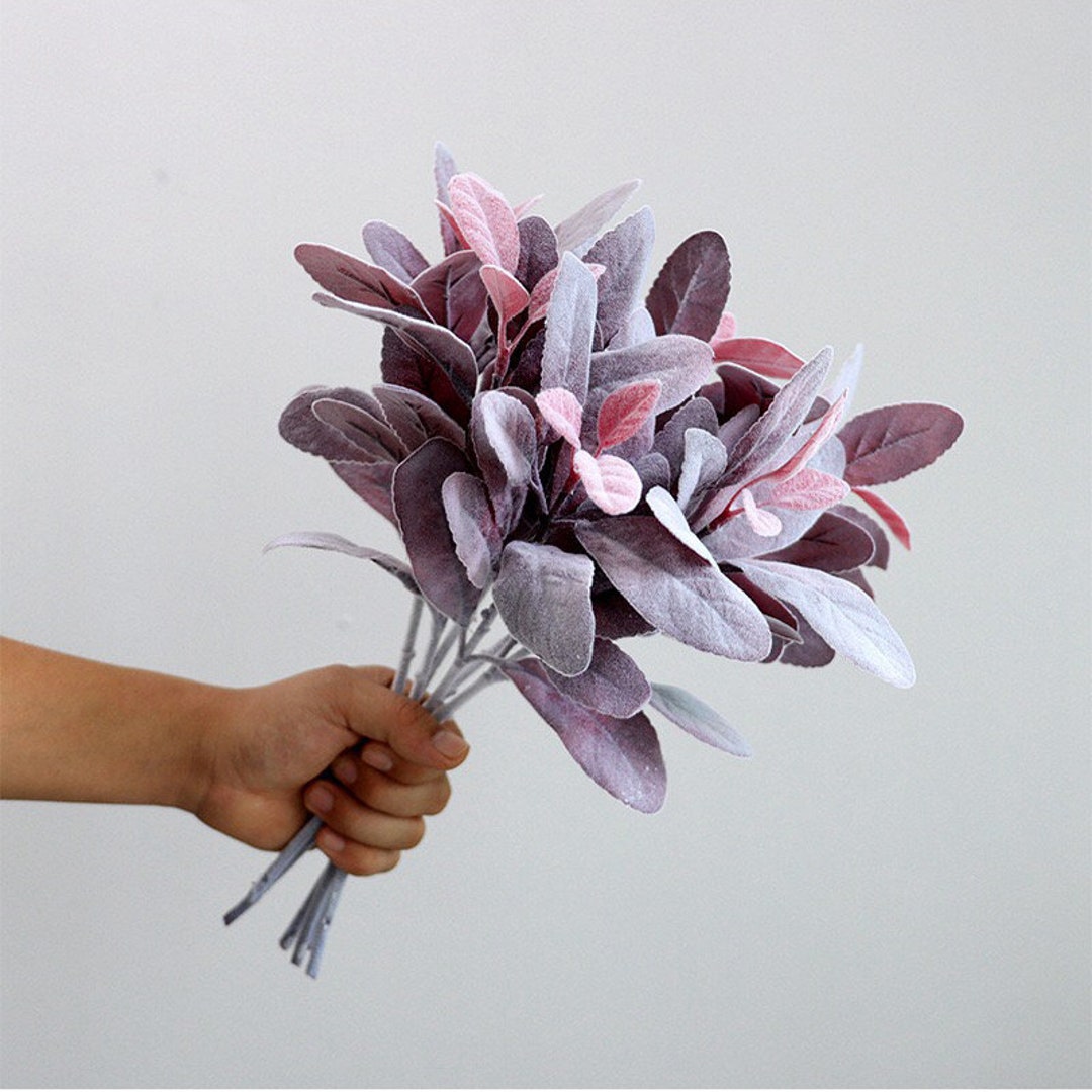 Artificial Flocked Foliage Branch, Fake Leaf Stem Decoration, Flower ...