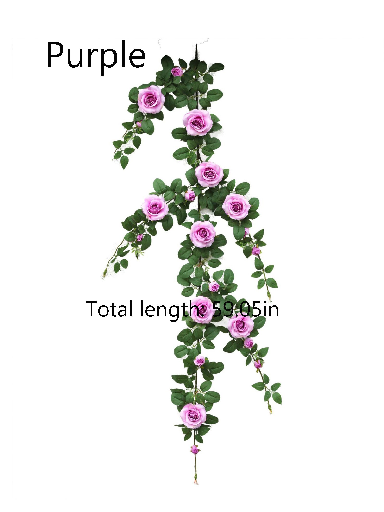 Fake Rose Long Vine With Leaves and Buds, Artificial Rose Wall Hangings ...