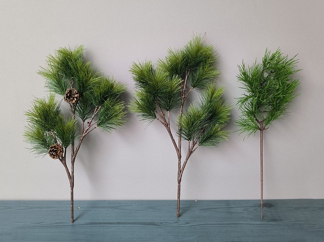 Fake Pine Needle Branch With Pine Cone, Artificial Pine Tree Twig With ...