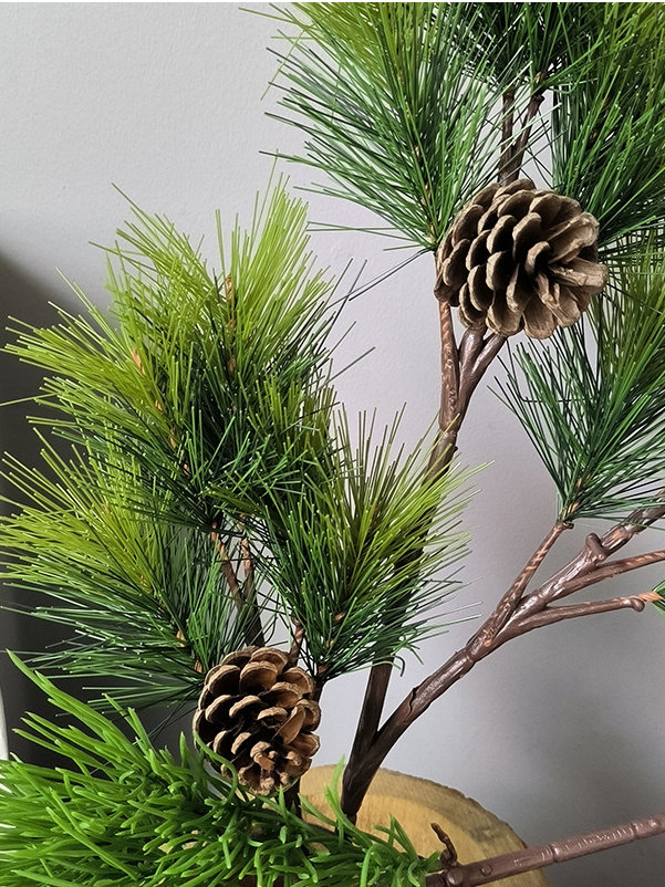 Fake Pine Needle Branch With Pine Cone, Artificial Pine Tree Twig With ...