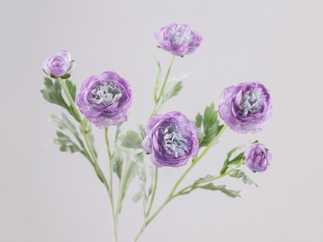 Ranunculus With Buds, Fake Buttercup Stem, Artificial Flowers, Home ...