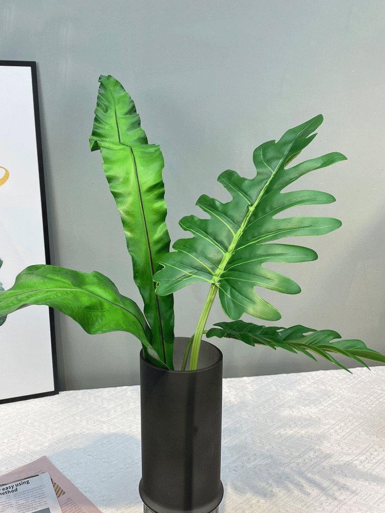 Fake Tropical Plant Leaves, Artificial Lacy Tree Philodendron, Faux ...