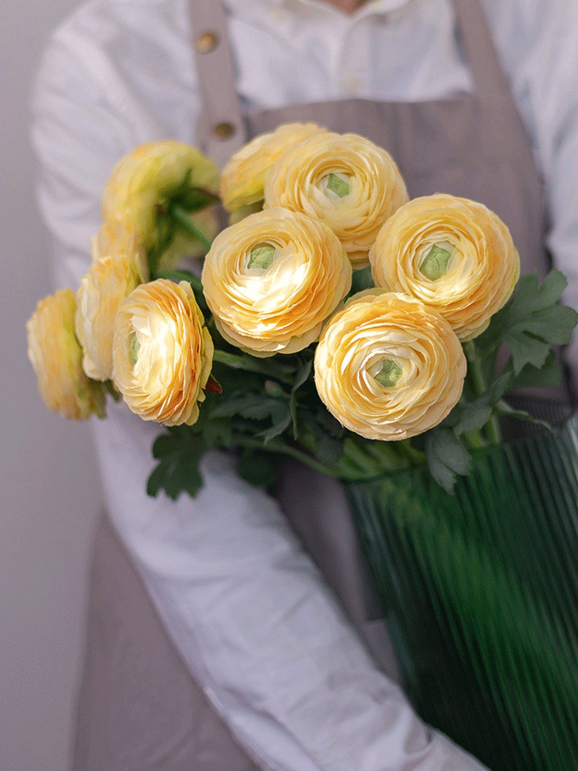 Artificial Ranunculus Stem With Foliage Quality Peony and - Etsy