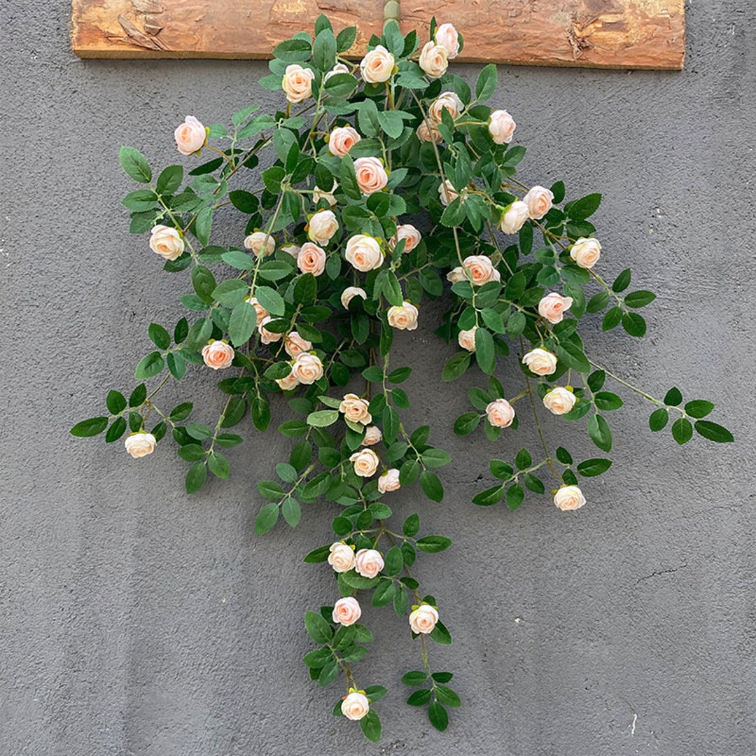 Artificial Rose Vine Wall Hanging, Trailing Camellia With Rich Foliage ...