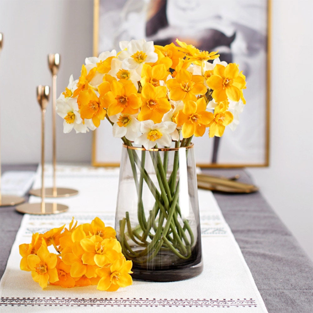 Fake Daffodil Stem Bouquet Artificial Narcissus Bundle Quality | Etsy