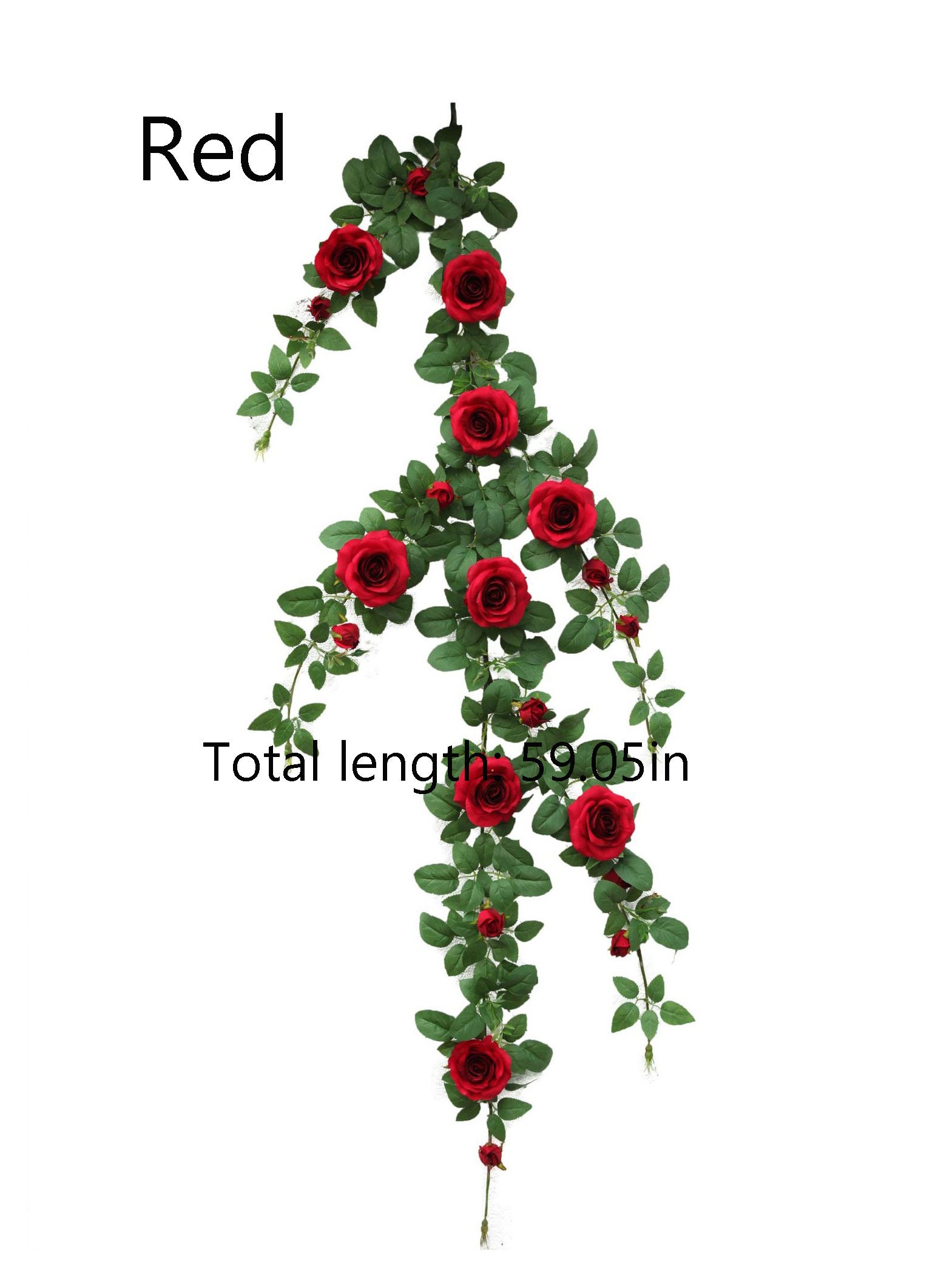 Fake Rose Long Vine With Leaves and Buds, Artificial Rose Wall Hangings ...