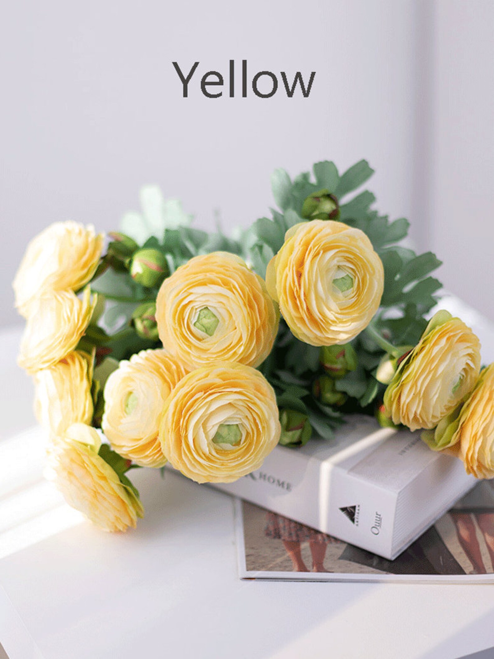 Artificial Ranunculus Stem With Foliage Quality Peony and - Etsy