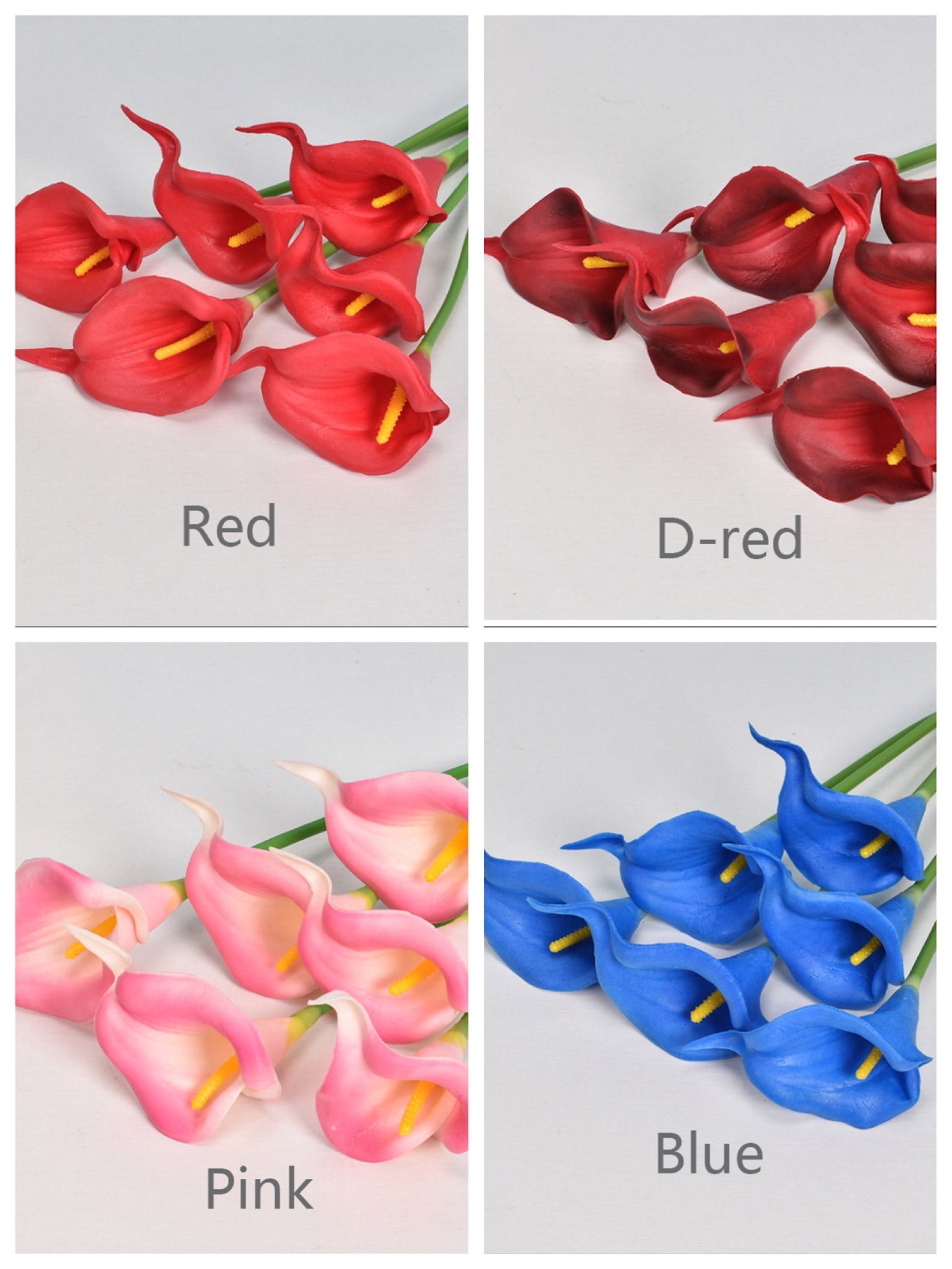 Artificial Calla Lily Stem Fake PU Flower Home Real Touch Floral Decor ...
