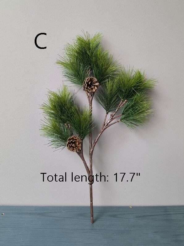 Fake Pine Needle Branch With Pine Cone, Artificial Pine Tree Twig With ...