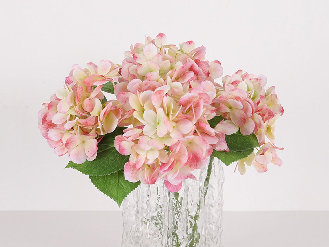 Real Touch Hydrangea Stem With Leaves, Artificial Flower Craft, for ...