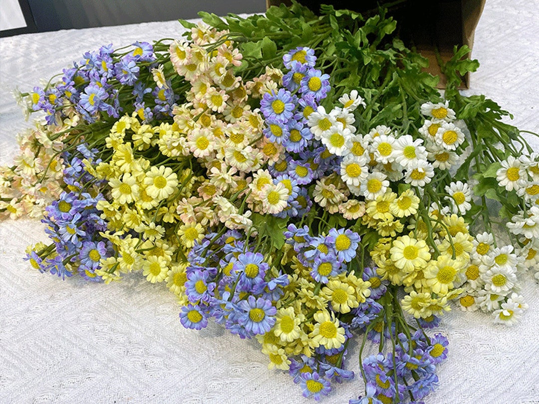 Artificial Chamomile Stem With Leaves, Rustic Daisy Flower, Realistic ...