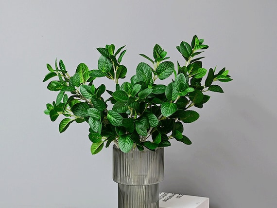 Fake Mint Leaves Stem Realistic Artificial Foliage Greenery - Etsy