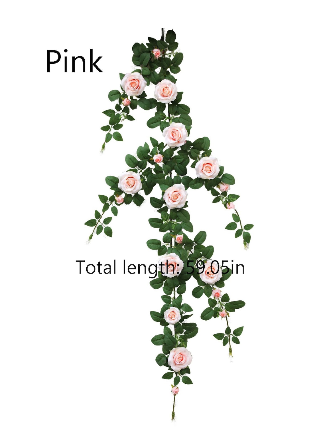 Fake Rose Long Vine With Leaves and Buds, Artificial Rose Wall Hangings ...
