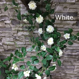 Climbing Rose Long Vine, Artificial Rosa Flower Cane With Foliage, Fake ...