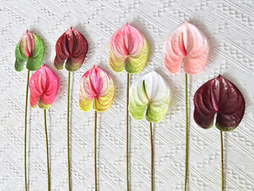 Real Touch Anthurium Stem, Artificial Flower Craft, Bouquet Wreath ...