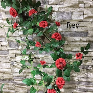 Climbing Rose Long Vine, Artificial Rosa Flower Cane With Foliage, Fake ...