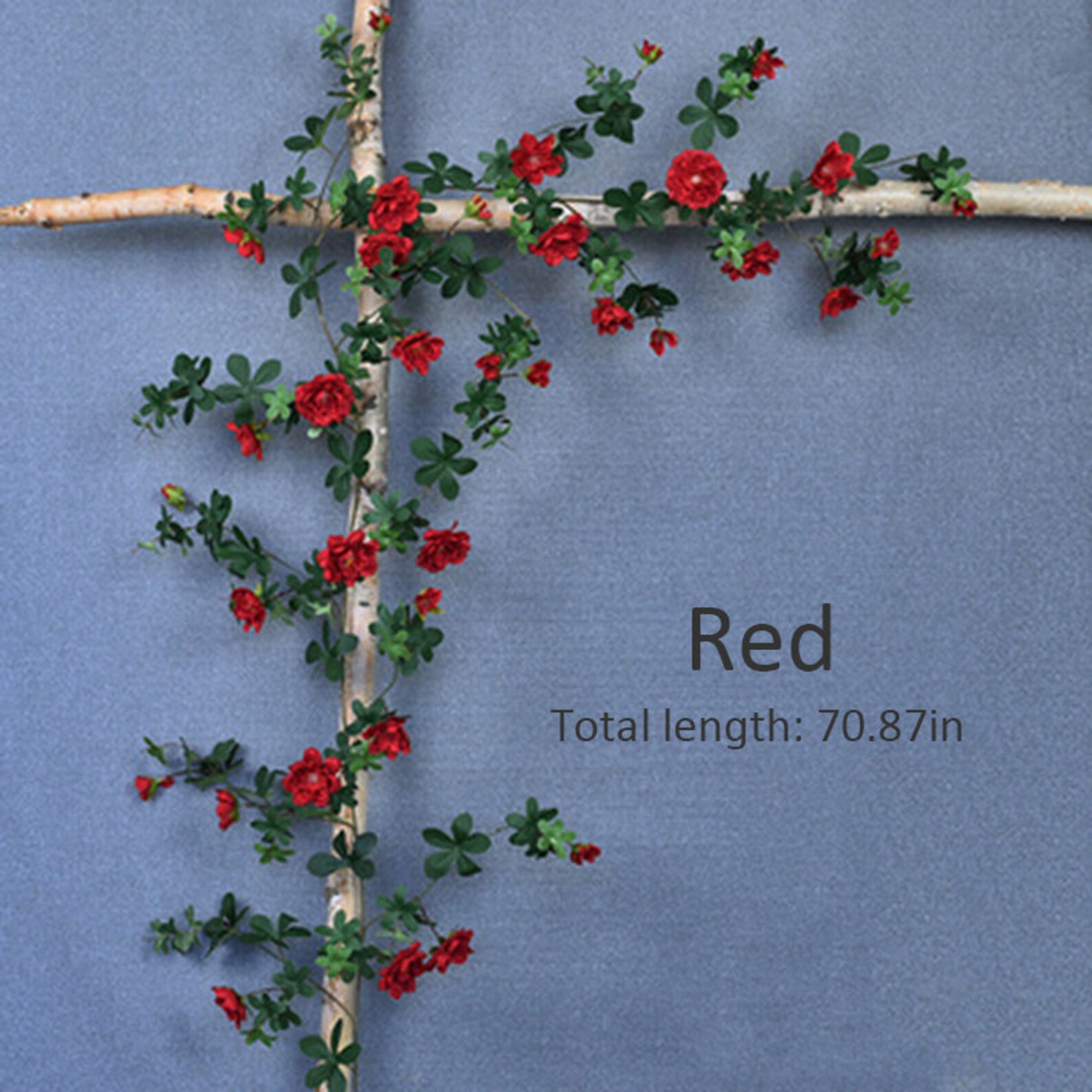 Fake Climbing Rose Long Vine Wall Hanging Artificial Rosa Banksiae Cane ...