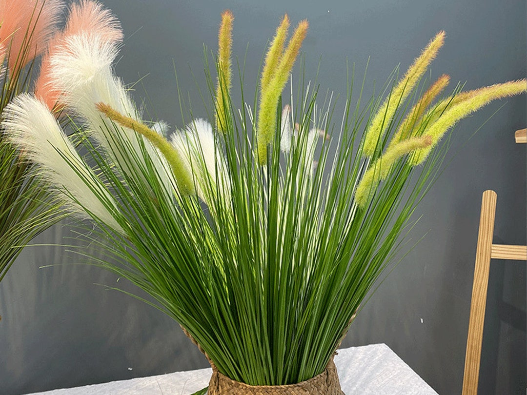 Artificial Foxtail Grass, Quality Pampas Plant, Rustic Wild Setaria Greenery, Indoor Floral ...