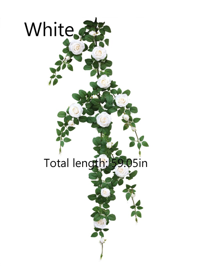 Fake Rose Long Vine With Leaves and Buds, Artificial Rose Wall Hangings ...