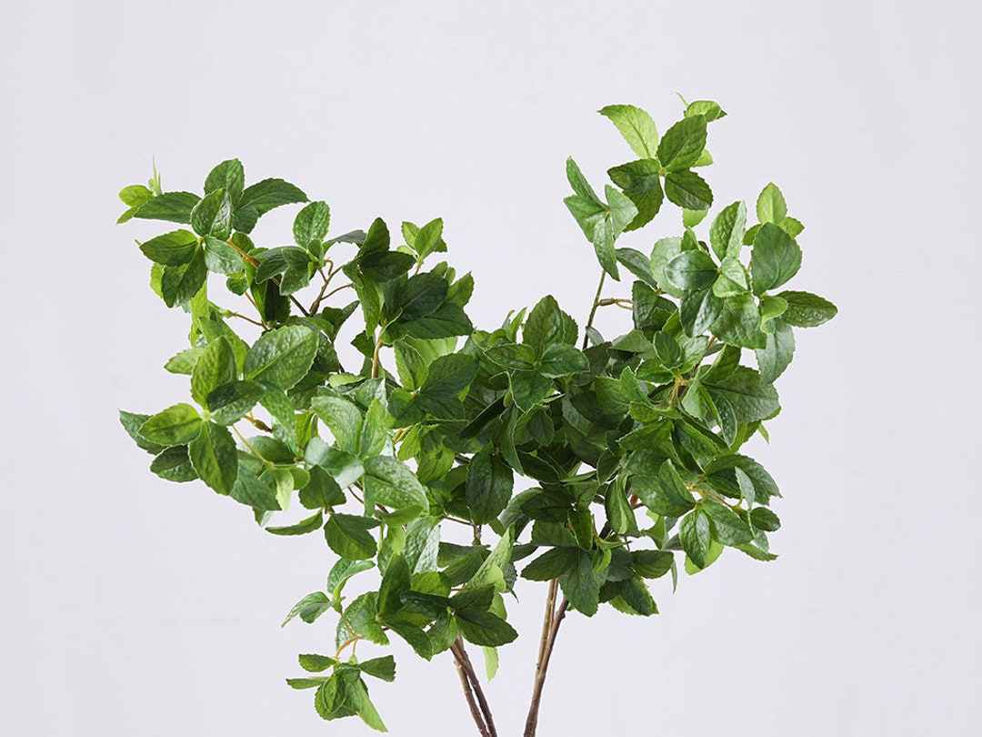 Fake Mint Leaf Stem, Faux Foliage Branch, Artificial Flower Craft ...