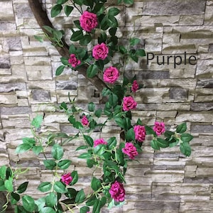 Climbing Rose Long Vine, Artificial Rosa Flower Cane With Foliage, Fake ...