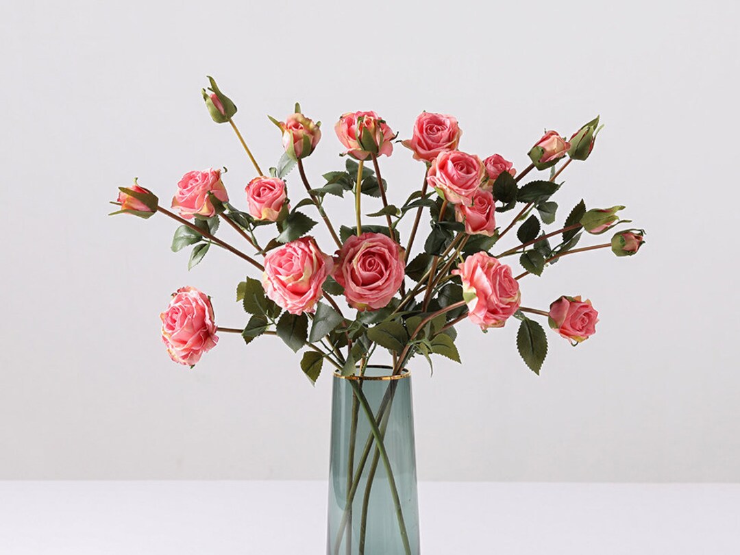 Dried Rose Stem With Buds, Artificial Flower Crafts, Vintage Home ...