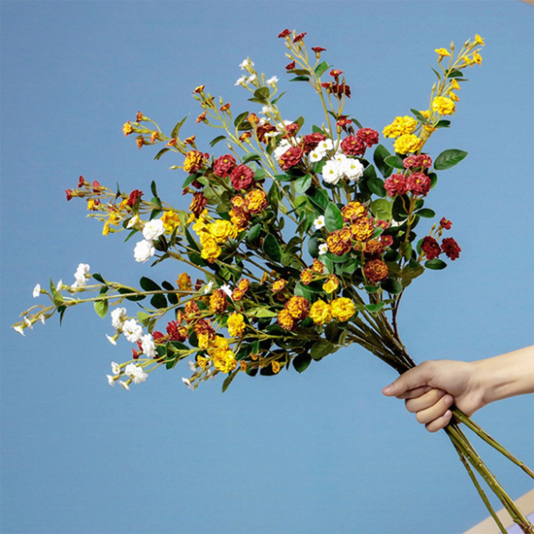 Artificial Rose Stem With Rich Foliage, Quality Small Rosa Flower, Home ...