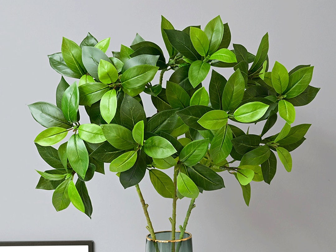 Artificial Ficus Spray With Leaves, Fake Leafy Branches, Realistic Greenery Craft, Indoor Plant ...