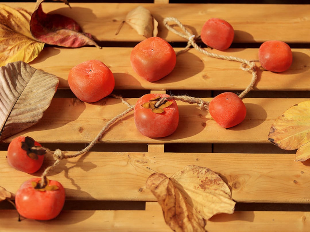 Fake Persimmon Fruit String Wall Hanging, Fall Fruit Craft, Artificial ...