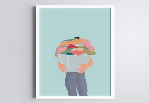 Laundry Day Art Print Instant Download Print Pastel Colors - Etsy Australia