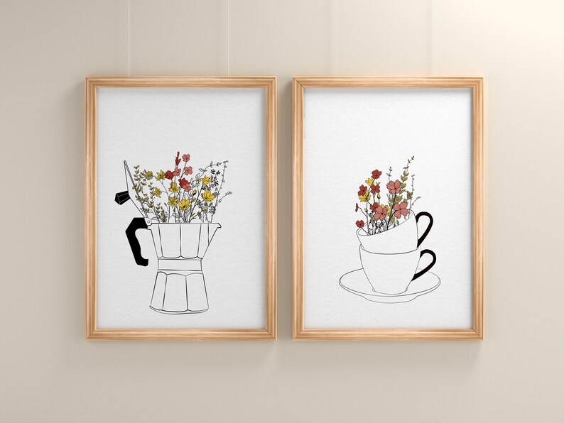 Coffee Lover Art Print Set Kitchen Print Set of 2 | Etsy