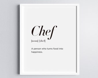 Chef Definition Chef Gift Ideas, Chef Decor for Kitchen, Chef Gifts for ...
