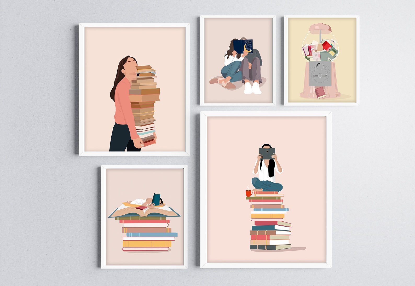 Book Lover Art Print Bundle Set of 5 Art Prints Digital - Etsy