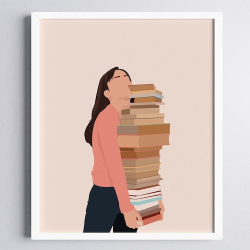Book Lover Art Print Girl Reading Art Print Book Gift - Etsy