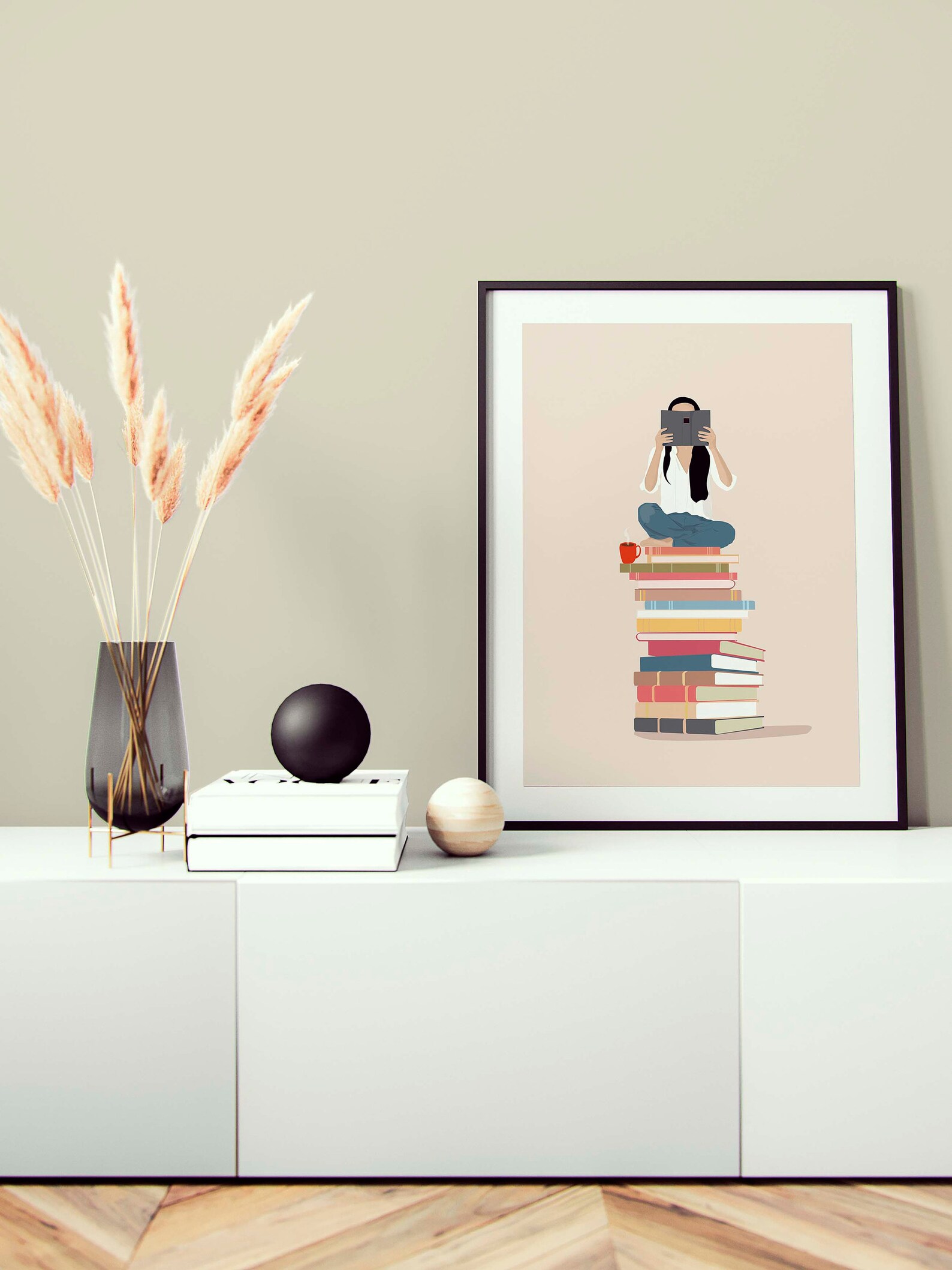 Book Lover Art Print Girl Reading Art Print Book Gift | Etsy