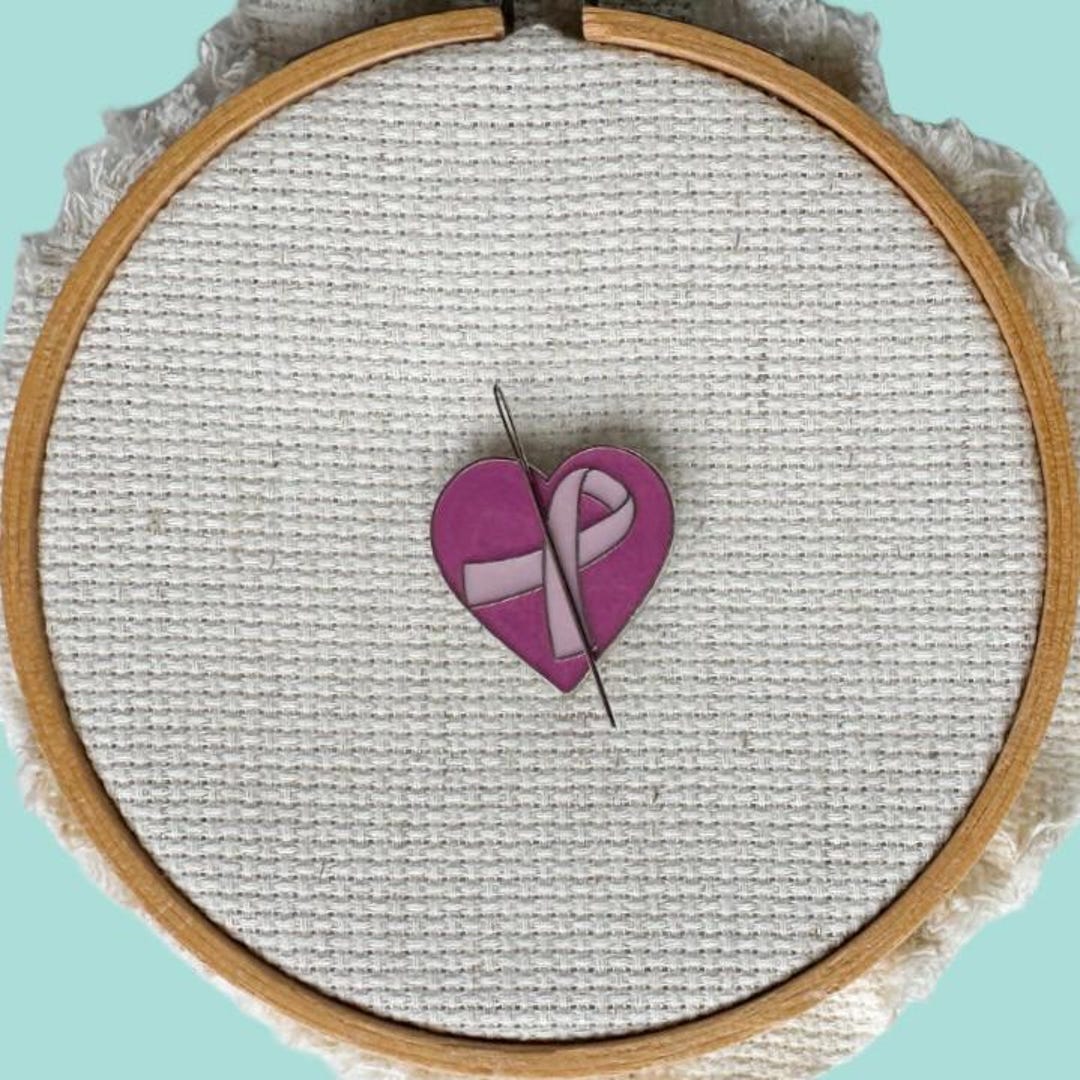 Pink Ribbon Needle Minder, Breast Cancer Awareness Needle Holder - Etsy