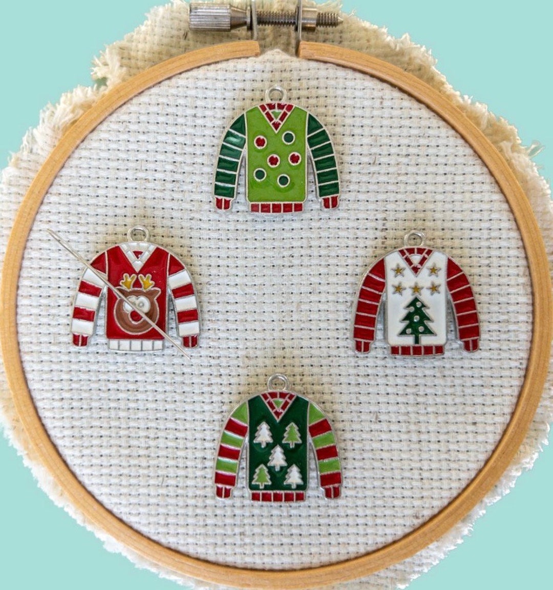 Winter Sweater Enamel Needle Minder, Ugly Sweater Fridge Magnet ...
