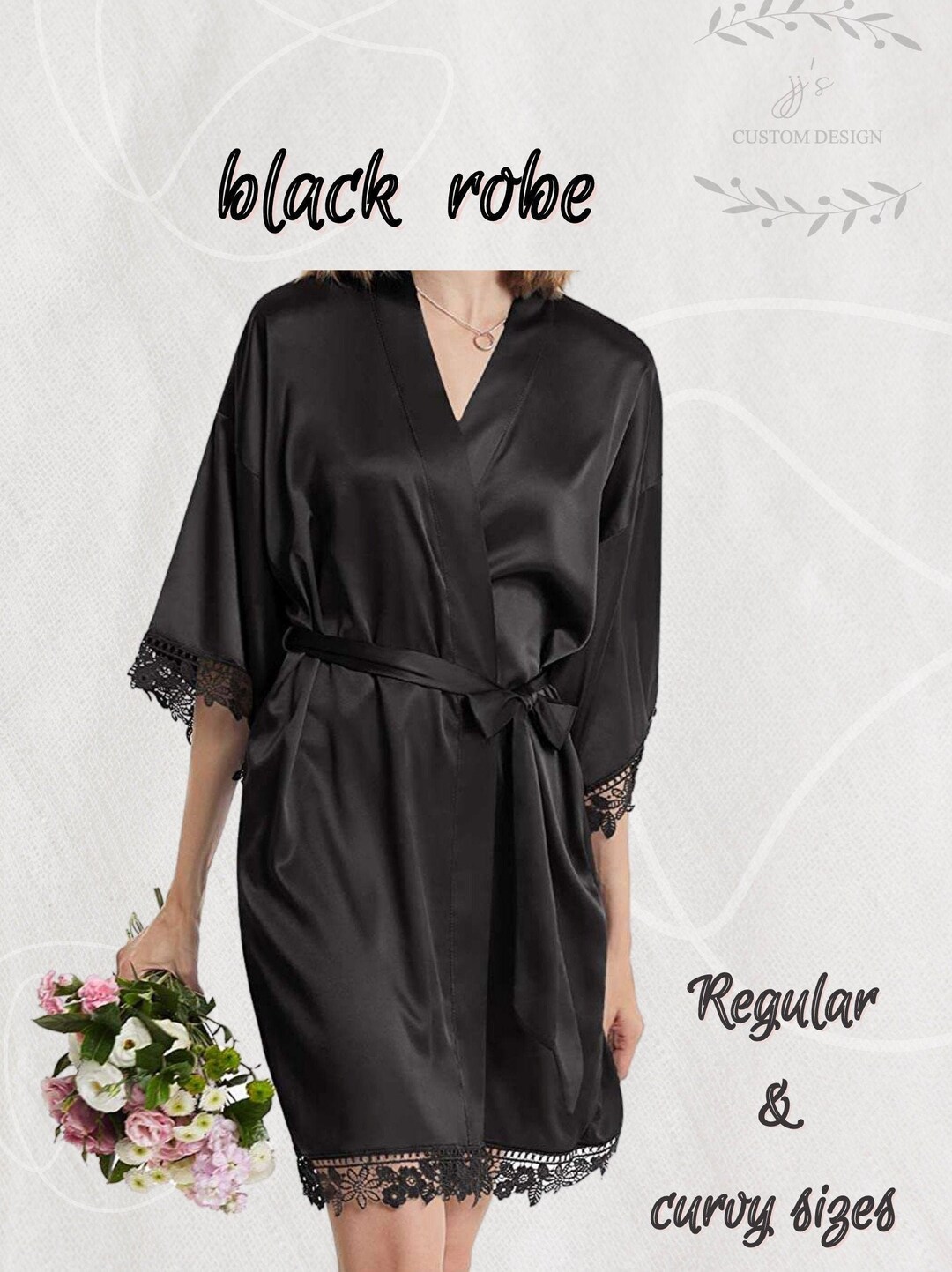 Black Bridesmaid Robes Bridesmaid Gifts Bridal Party Robes for ...