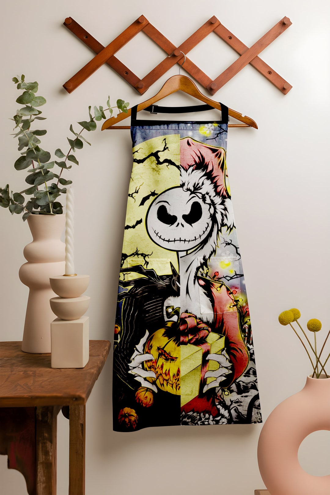 Jack Skellington Apron With Pockets, Nightmare Before Christmas Adult ...