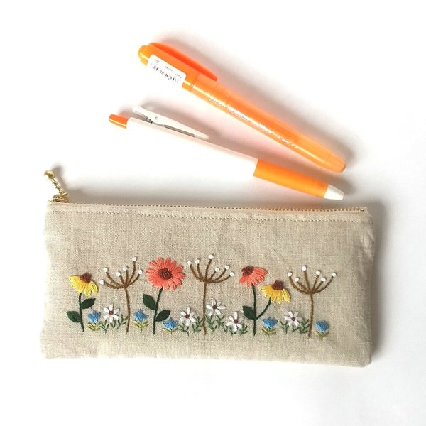 Girls Embroidered Pencil Case - Etsy