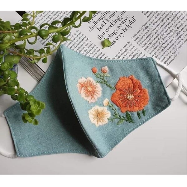 Embroidered Mask - Etsy
