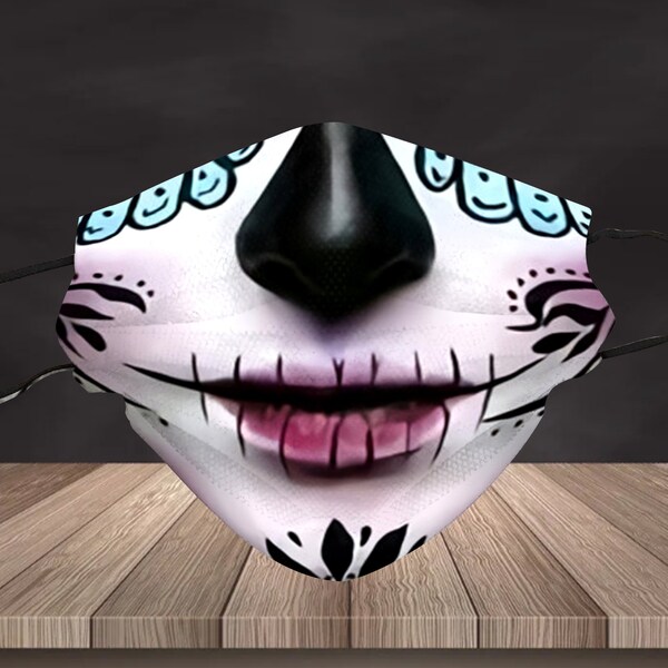 Sugar Skull Face Mask - Etsy