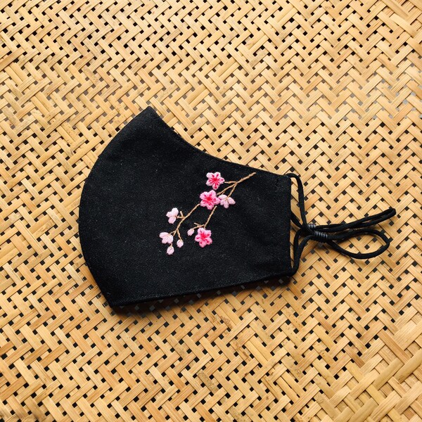 Embroidered Face Mask - Etsy