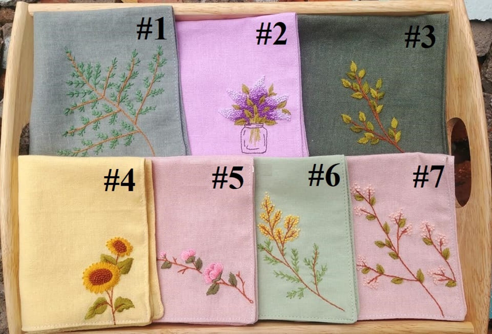 Linen Handkerchiefbeautiful Floral Handkerchief Hand - Etsy