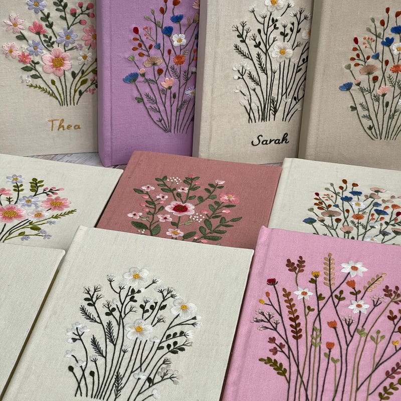 Embroidered Notebook - Etsy