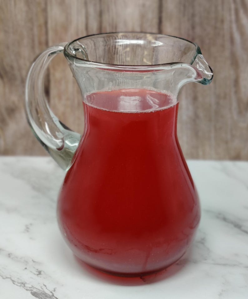 Mexican Hand Blown Glassware Combo Set - Natural Pitcher and Tumblers ...