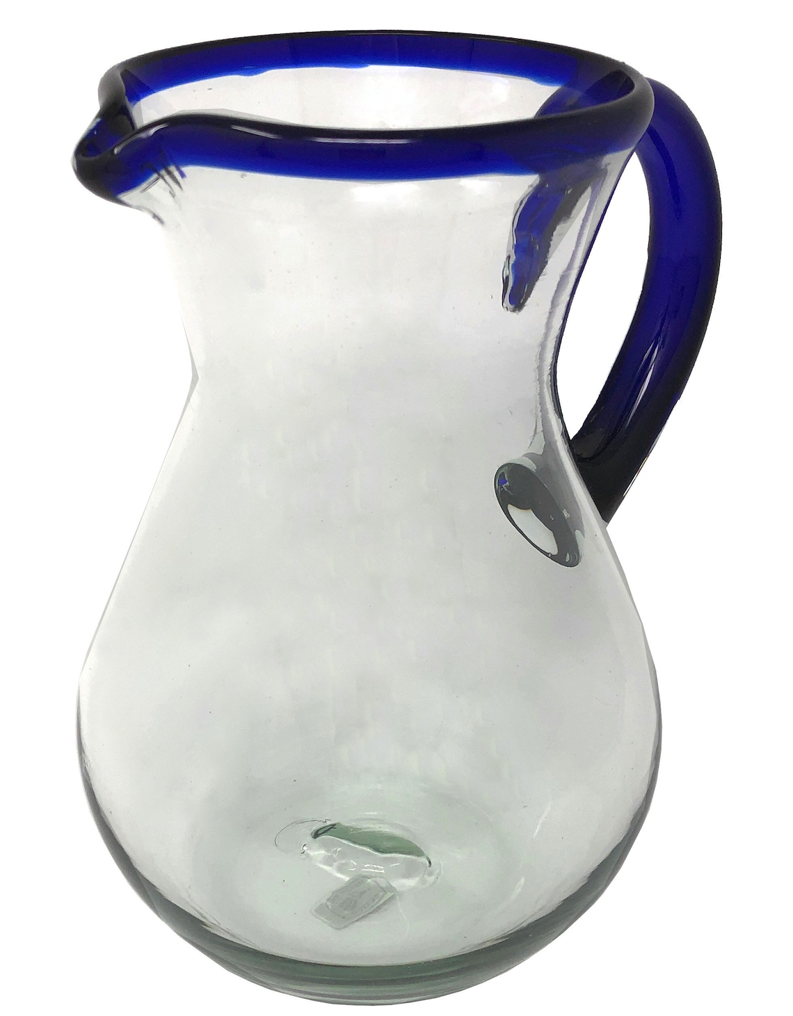 Hand Blown Glass Pitcher Mexican Pitcher With Cobalt Blue - Etsy