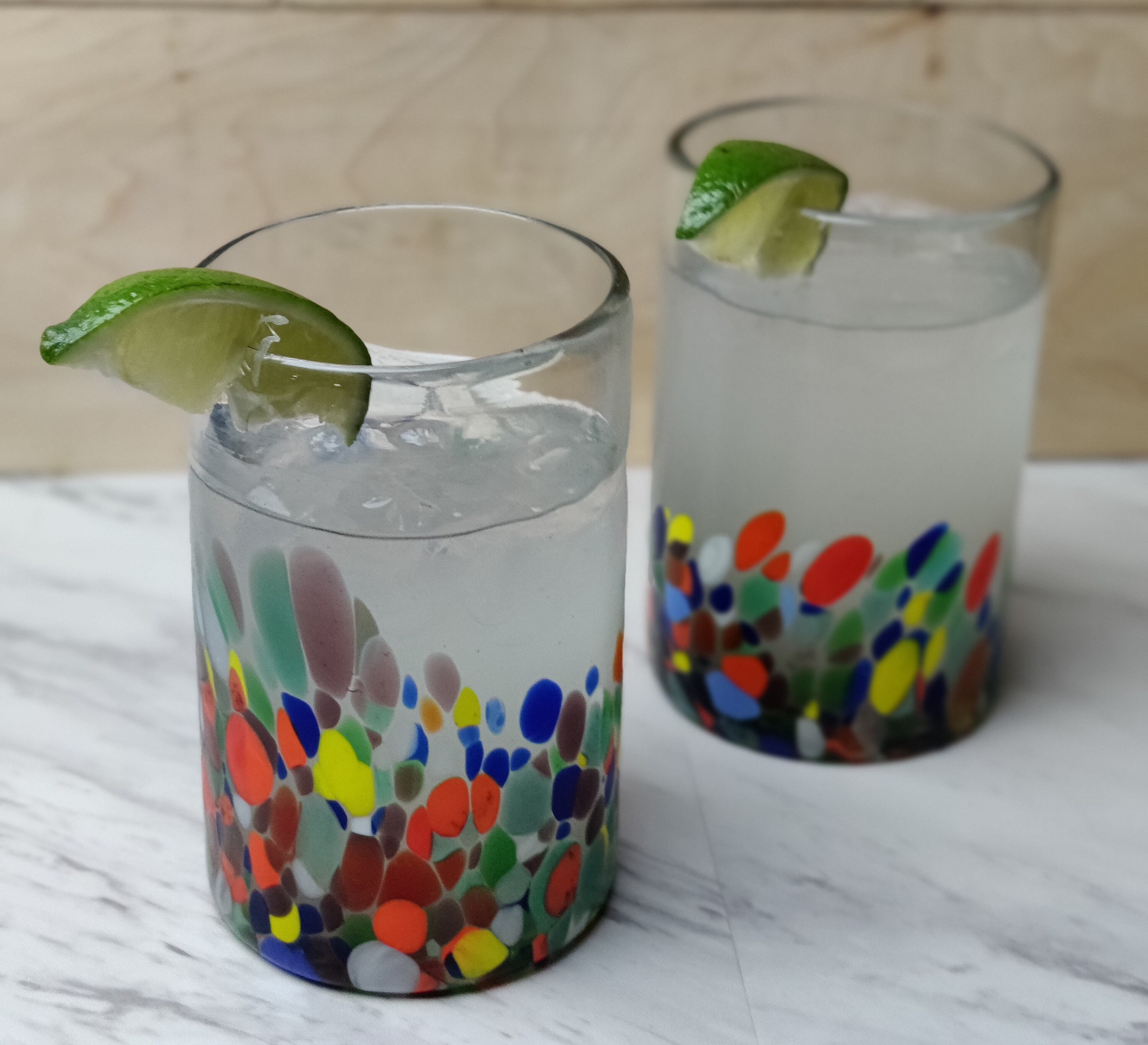 Hand Blown Drinking Glasses Set of 6 Mexican Confetti Carmen - Etsy