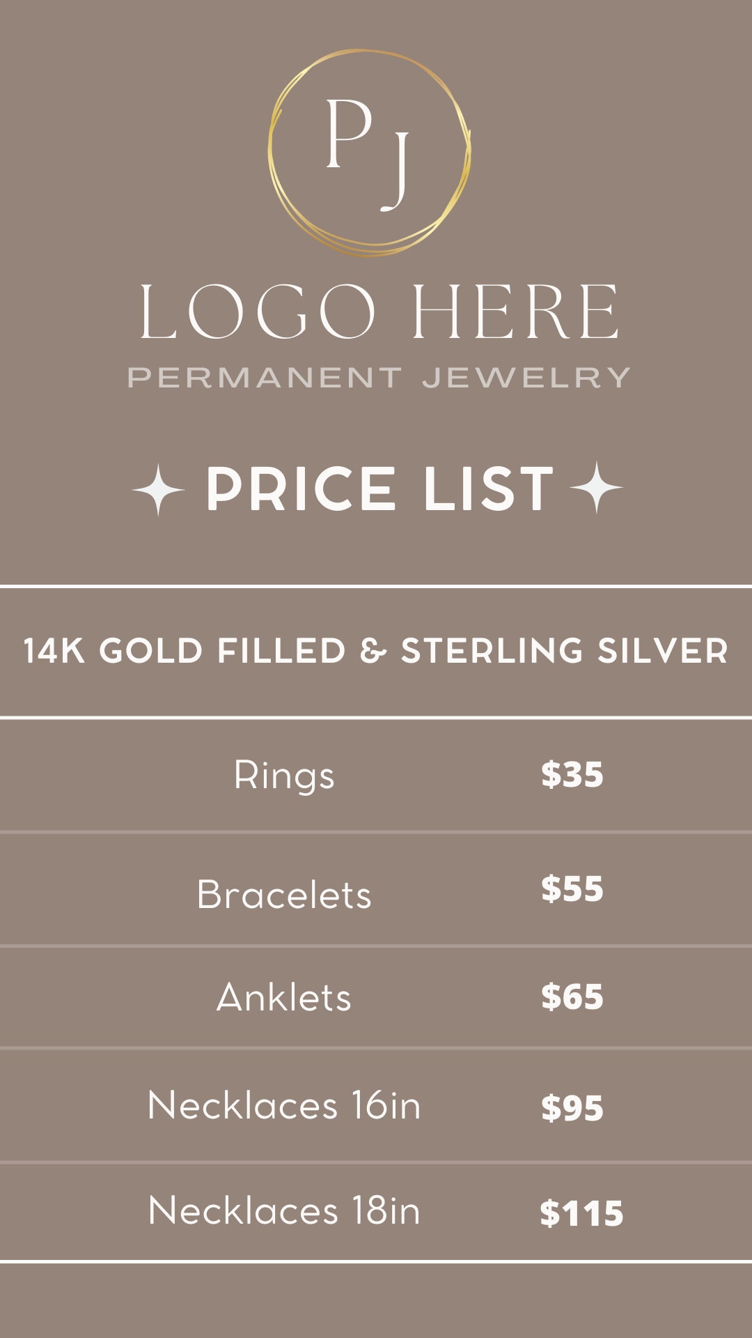 Permanent Jewelry Instagram Story Tenplates | IG Templates | Permanent ...